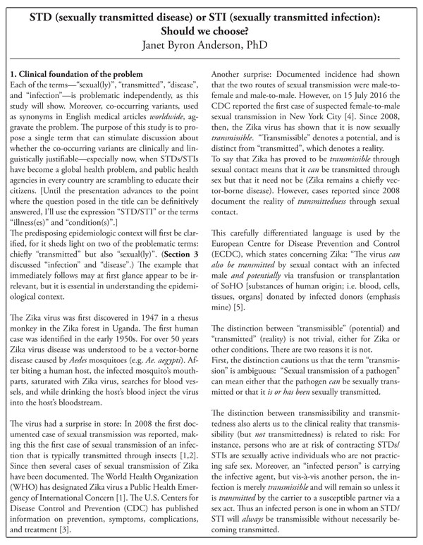 STID? The Case for a New Term American Sexual Health Association